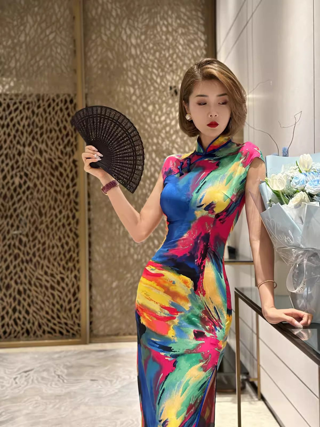Chinese cheongsam dress. Modern Qipao. Traditional Qipao dress ...