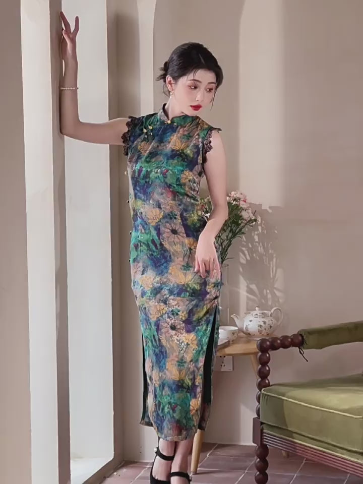 Chinese cheongsam dress. Modern Qipao. Traditional Qipao dress ...